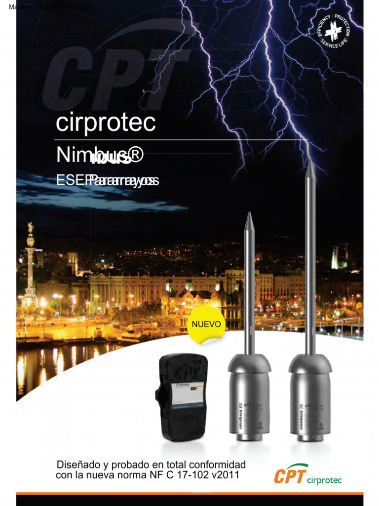 16-06-56-cnjzjj-10693 Pararrayos PDC Nimbus 45 | PDF | Ingenieria Eléctrica | Bienes manufacturados