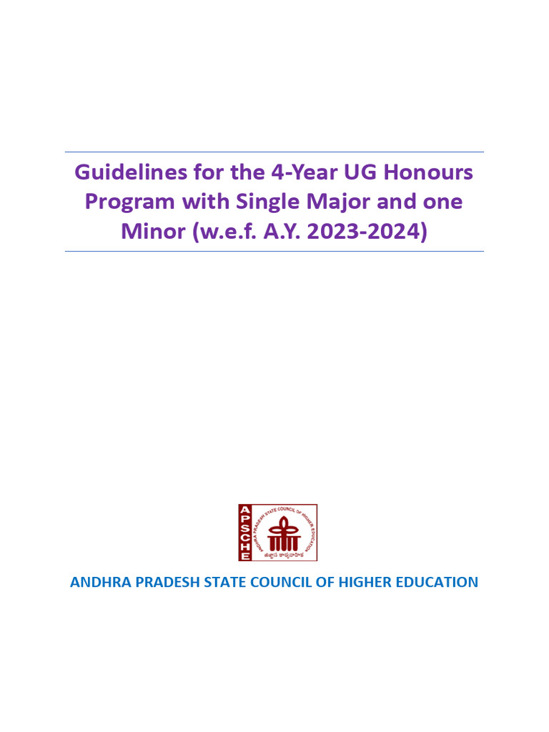Guidelines For 4-Year UG Honours Program With Single Major | PDF ...