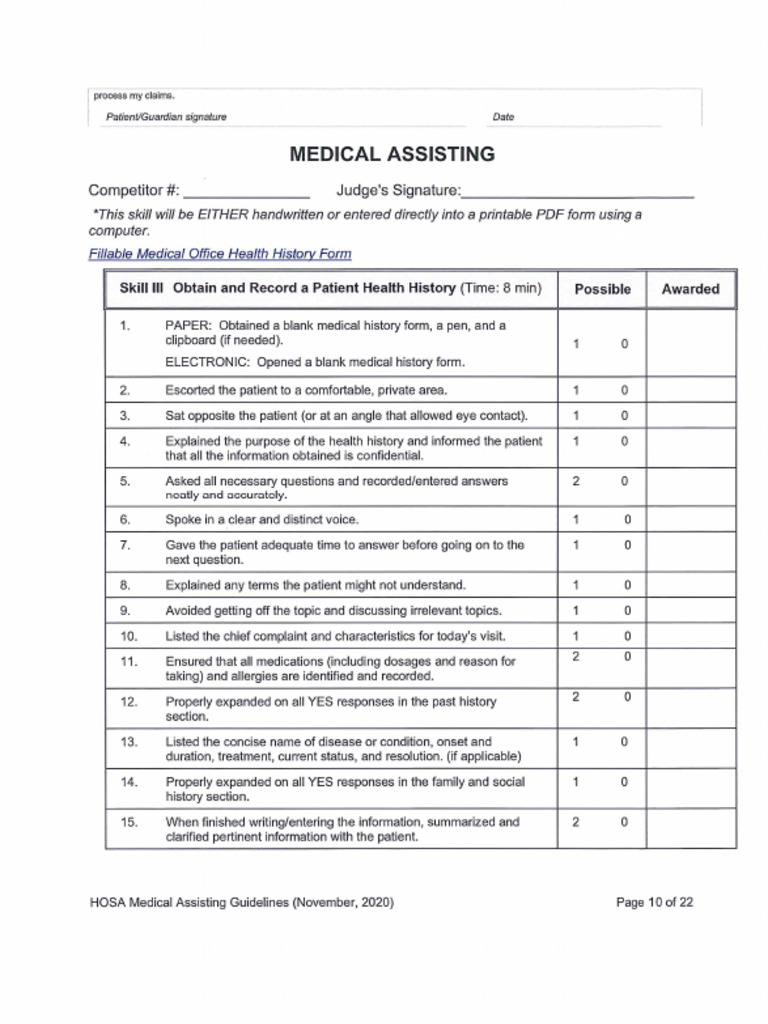 Obtain and Record A Health History | PDF