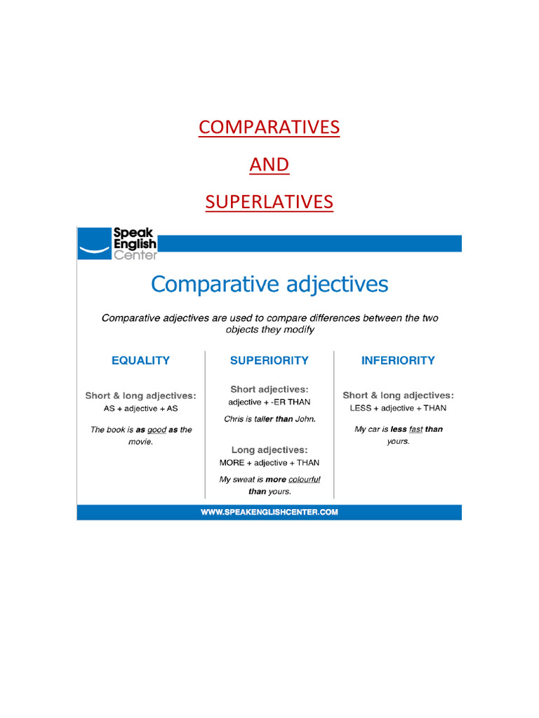 Theory and exercisesCOMPARATIVES AND SUPERLATIVES | PDF