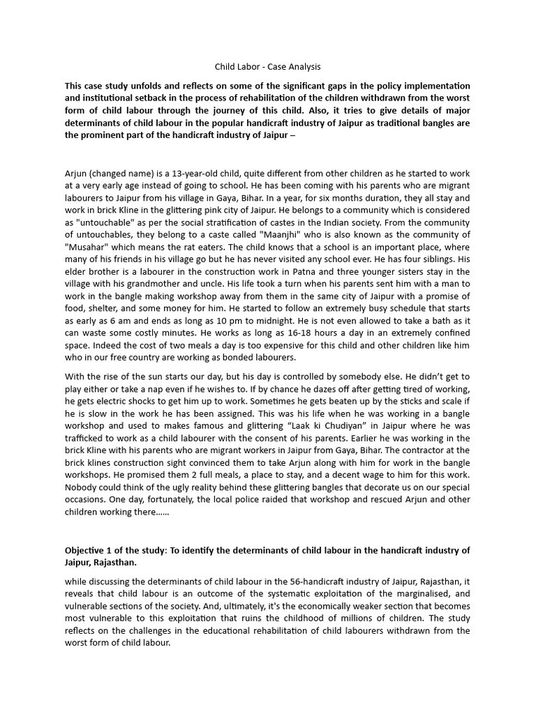 English Project Child Labor Case Analysis | PDF | Physical Therapy ...