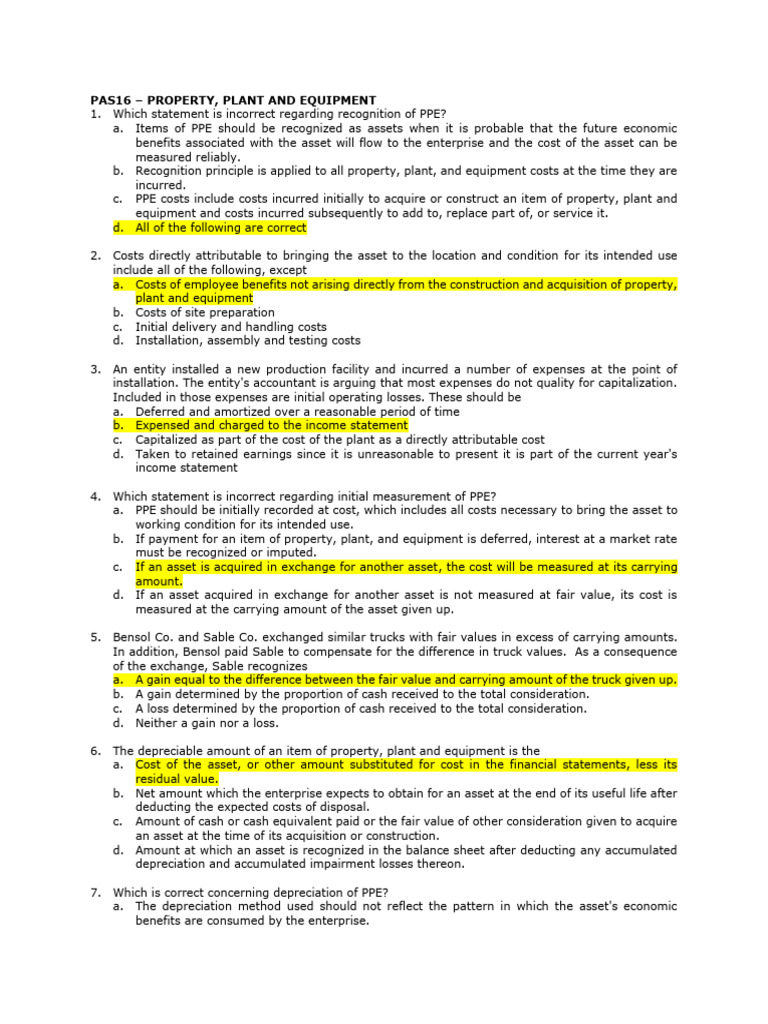 Ia 2 Ppe She 1 | PDF | Depreciation | Cost