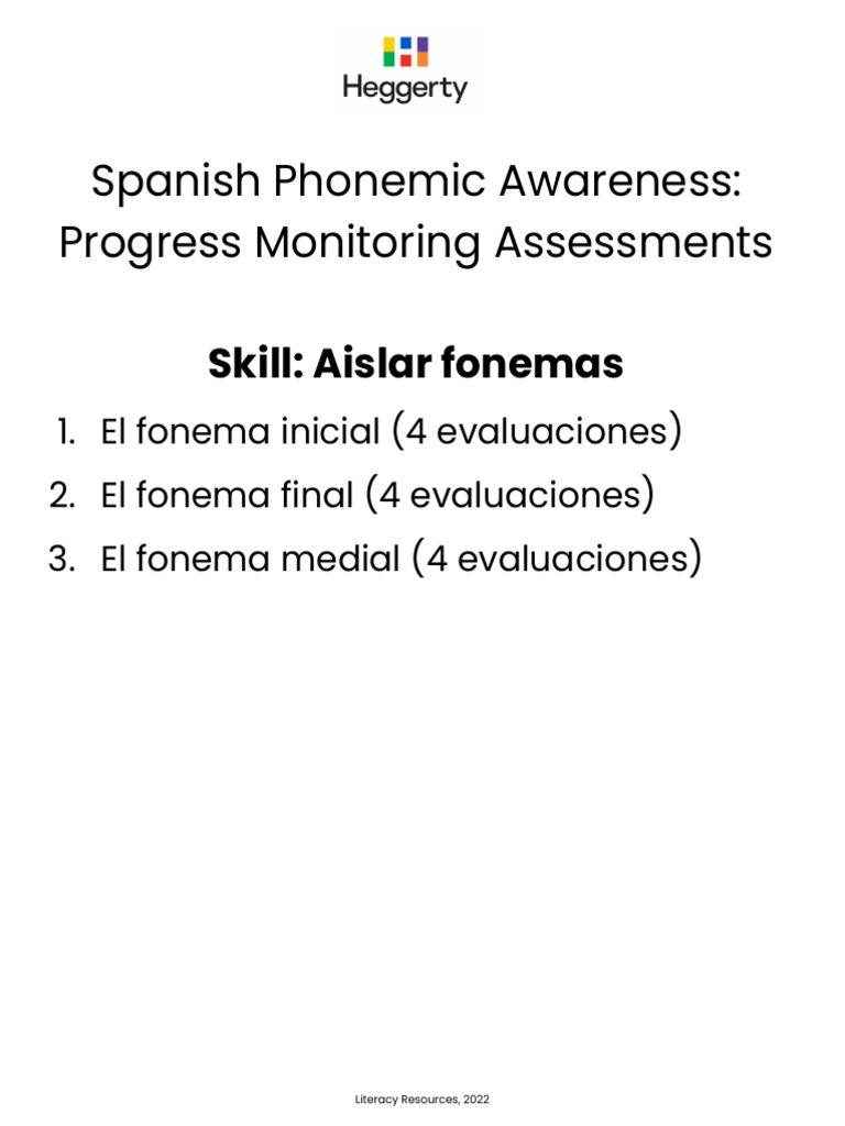 SPM Aislar Fonemas | PDF | Evaluación | Fonología SPM Aislar Fonemas | PDF | Evaluación | Fonología