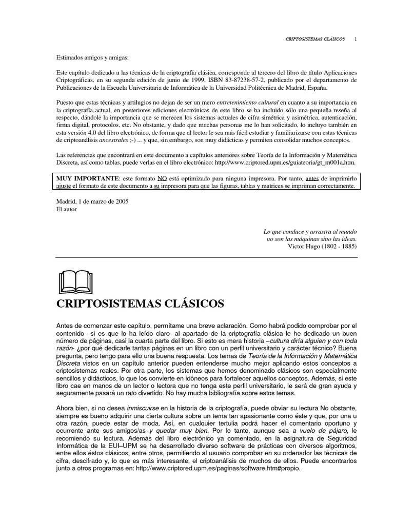 m1 Act1 Lectura Criptoclasicos Criptografía-1-35 | PDF | Criptografía | Criptoanálisis