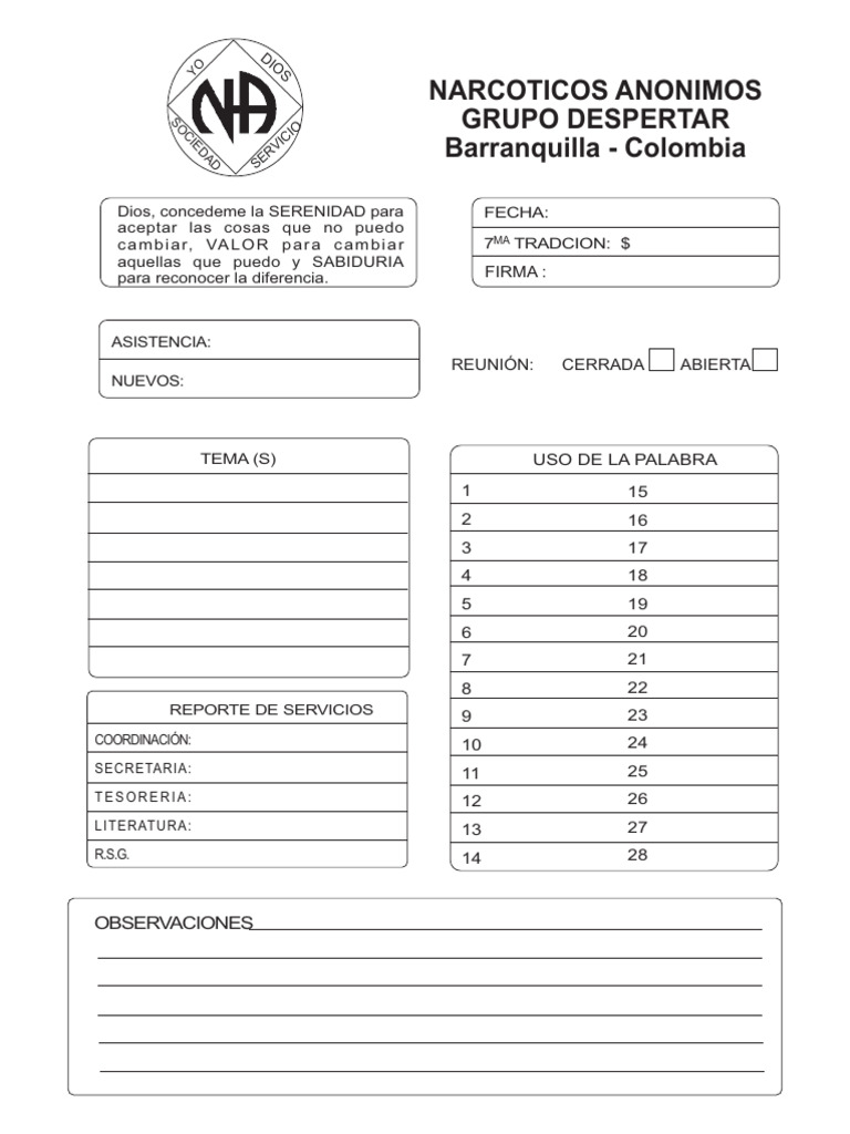 NARCOTICOS ANONIMOS | PDF