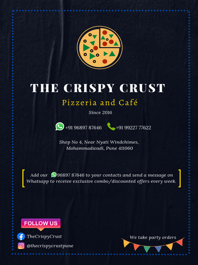 The Crispy Crust Updated Menu | PDF | Pizza | Tomato Sauce