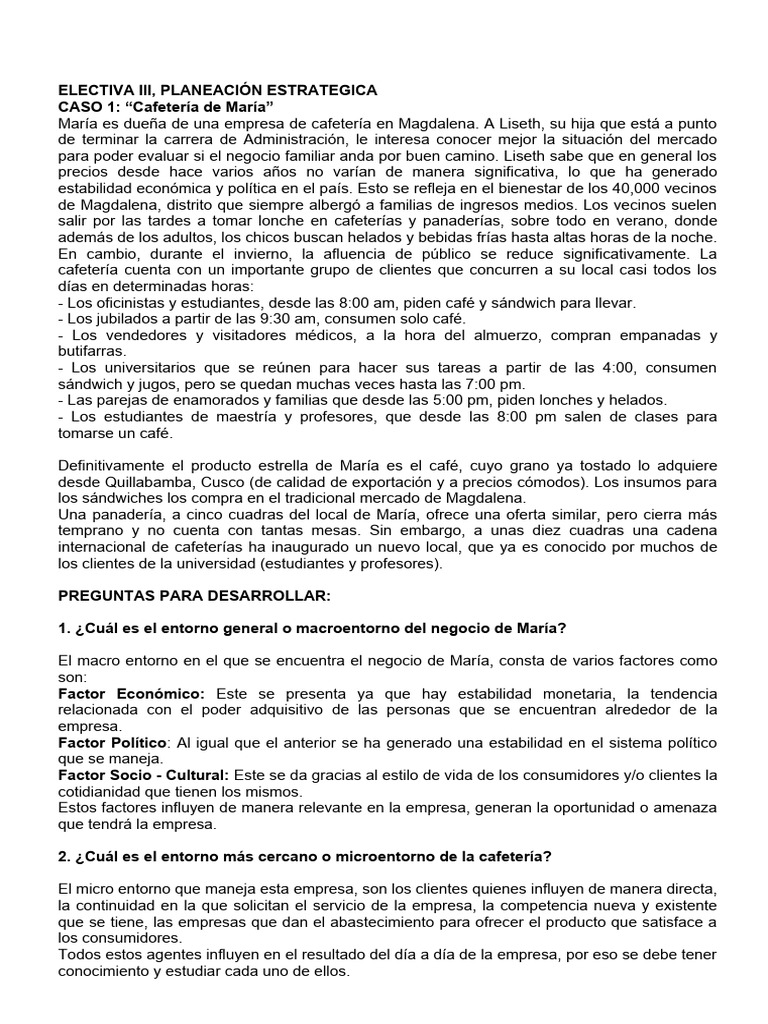 Electiva Iii, Planeación Estrategica-Taller | PDF | Business | Ciencias económicas