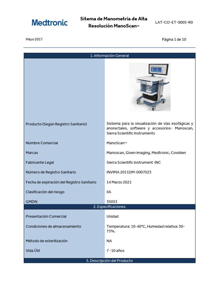 LAT-CO-ET-0005-R0 Ficha Técnica ManoScan | PDF | Microsoft Windows ...