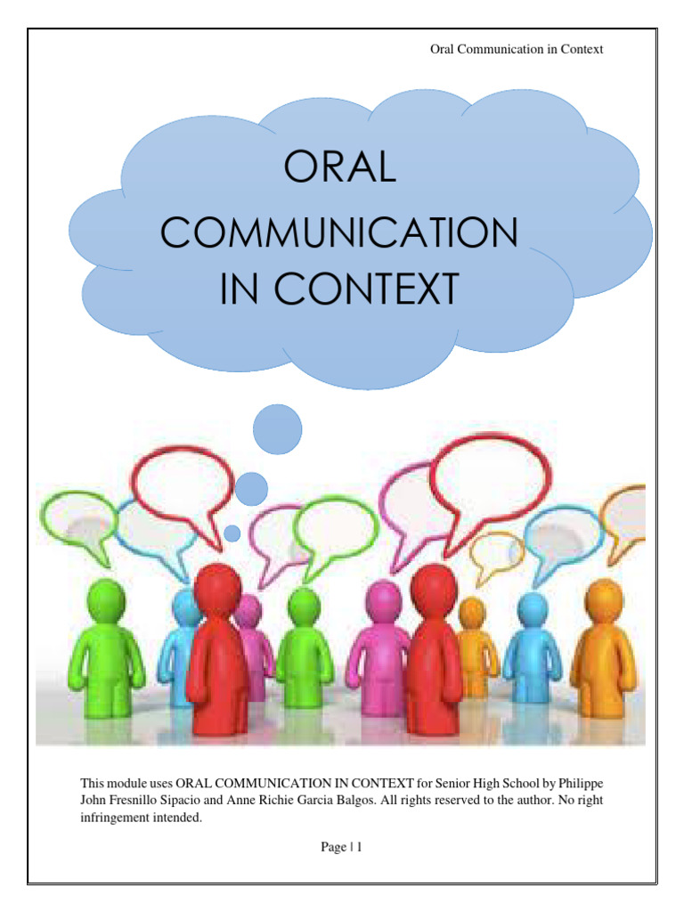 Oral Communication Module 1 | PDF | Communication | Nonverbal Communication