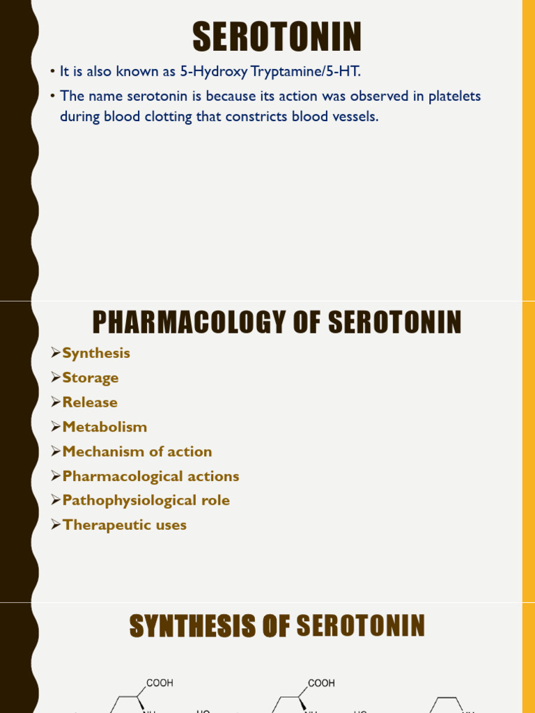 Serotonin: Pharmacology and Actions | PDF | Serotonin | Blood Vessel