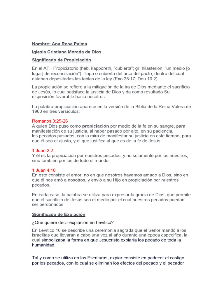 Significado de Propiciación | Descargar gratis PDF | Santificación | Pecado