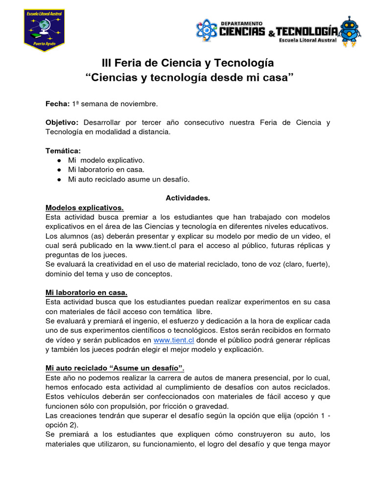 III Feria de Ciencia y Tecnología "Modelos Explicativos" b2 | PDF