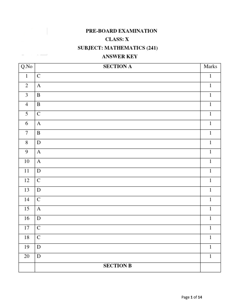 Maths (241) - Answer Key BASIC 2022-2023 | PDF | Area | Speed