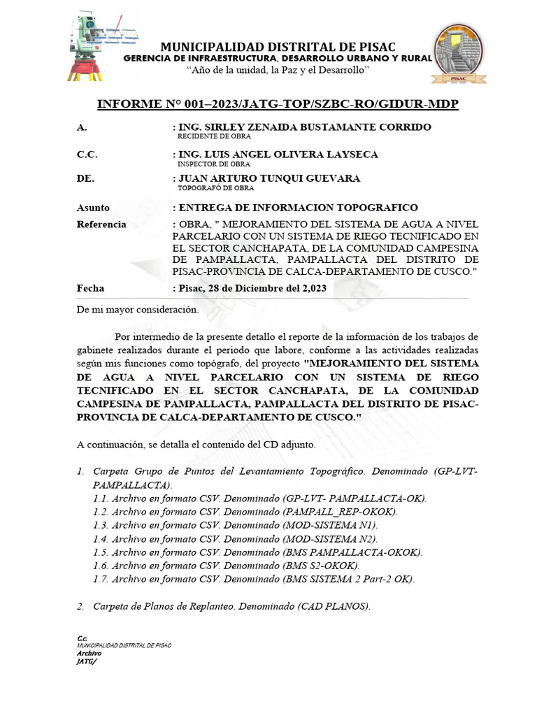 Informe 001 Entrega de Informacion | Descargar gratis PDF | Autodesk ...