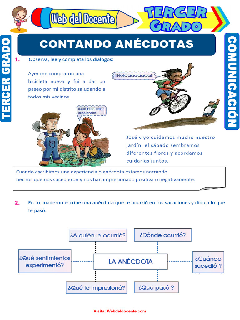 La Anécdota para Tercer Grado de Primaria | PDF