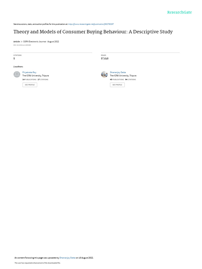 Consumer Buying Behaviour Theories Explained | PDF | Behavior ...