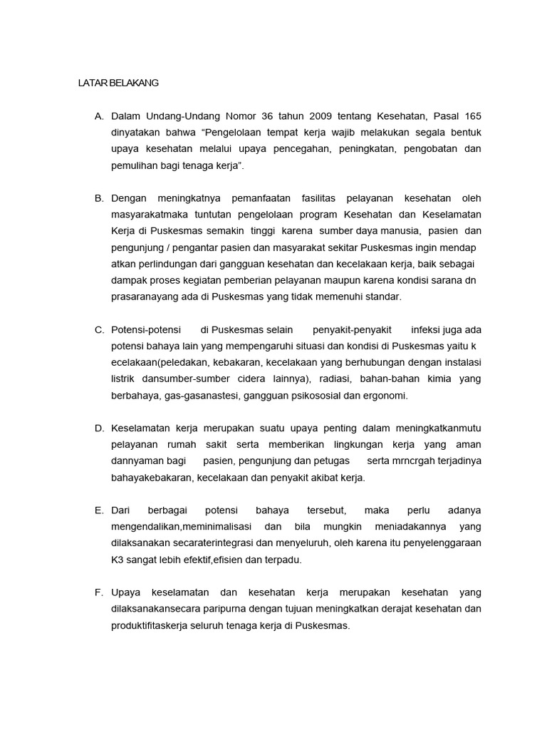 Rencana Kerja K3 Pdf