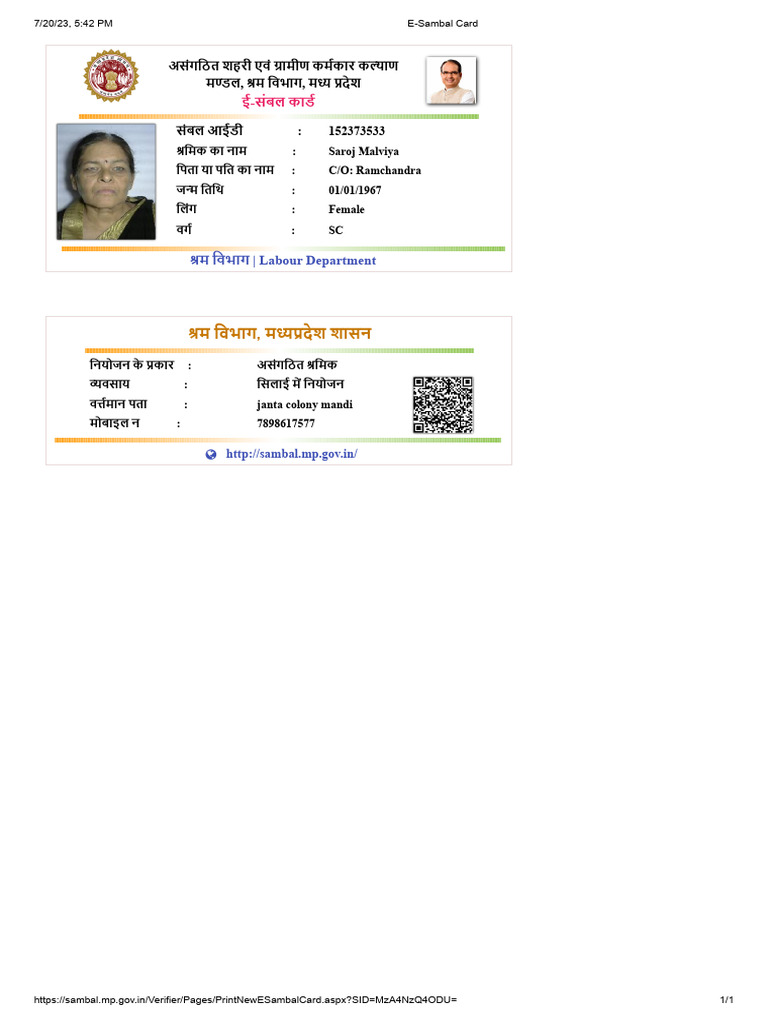 E-Sambal Card | PDF