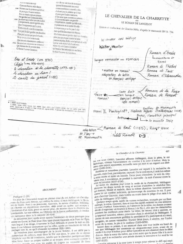 Chrétien de Troyes, - Le Chevalier de La Charrette | PDF