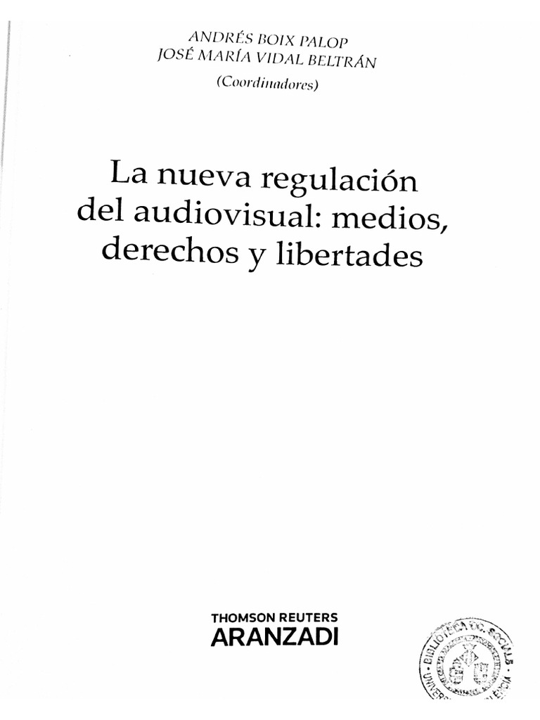 Andres Boix Palop, La Nueva Regulacion Del Audiovisual | PDF