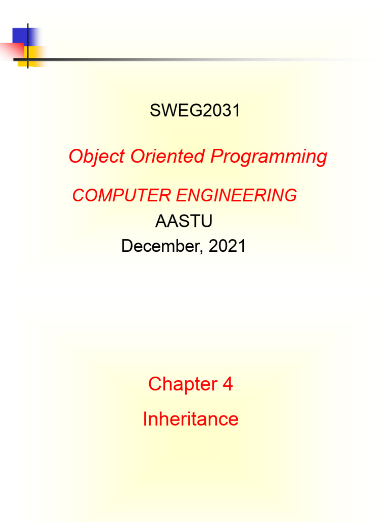 Chapter 4 Inheritance Class Pdf Inheritance Object Oriented 8968
