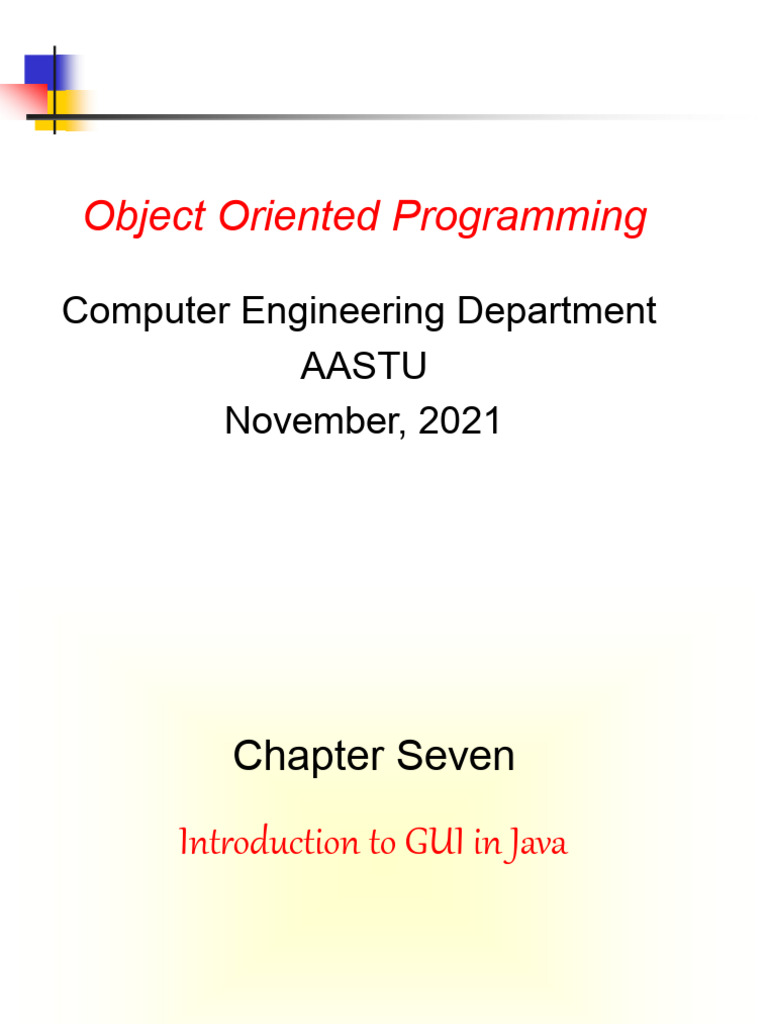 Chapter 7 - GUI | PDF | Software Development | Object Oriented Programming