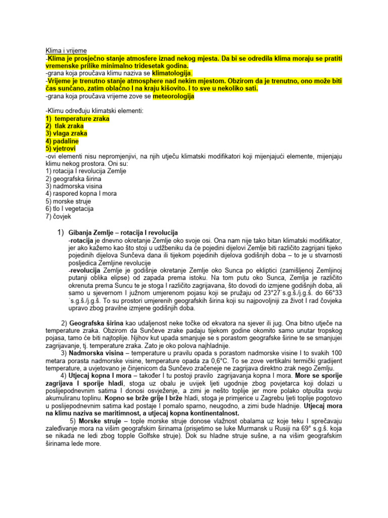 Klima I Vrijeme | PDF