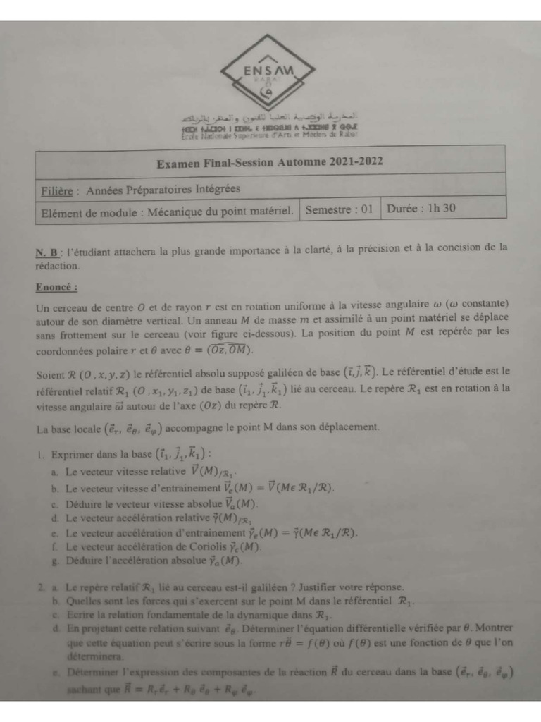 CF Mecanique Avec Correction | PDF