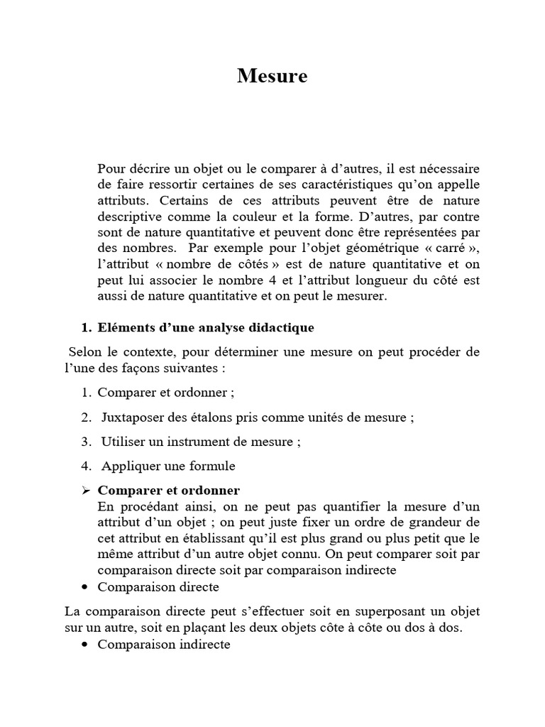 Mesure | PDF | Longueur | Zone