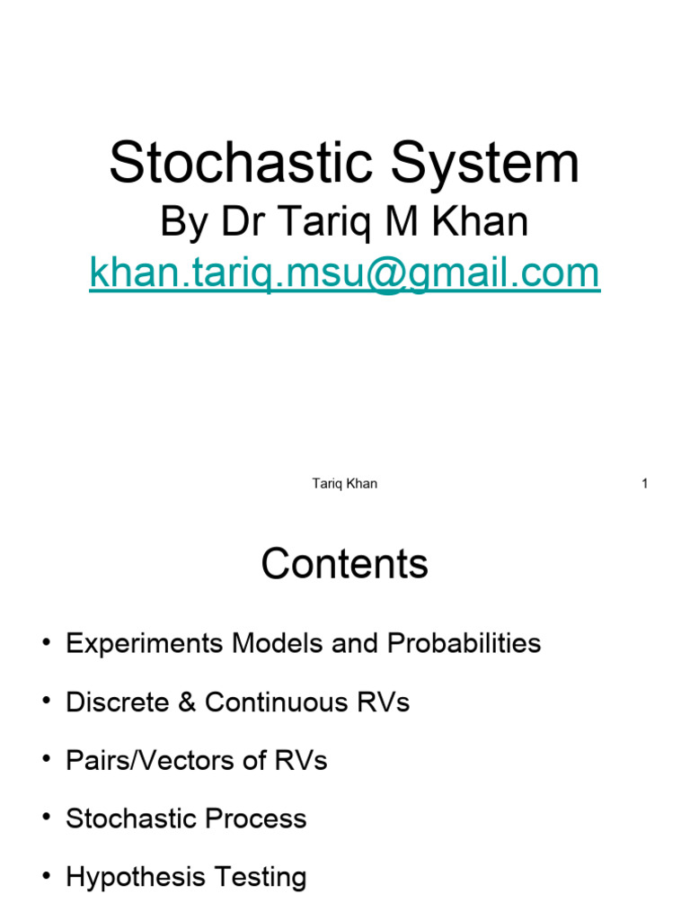 01 Lec RVSP | PDF | Theory | Probability
