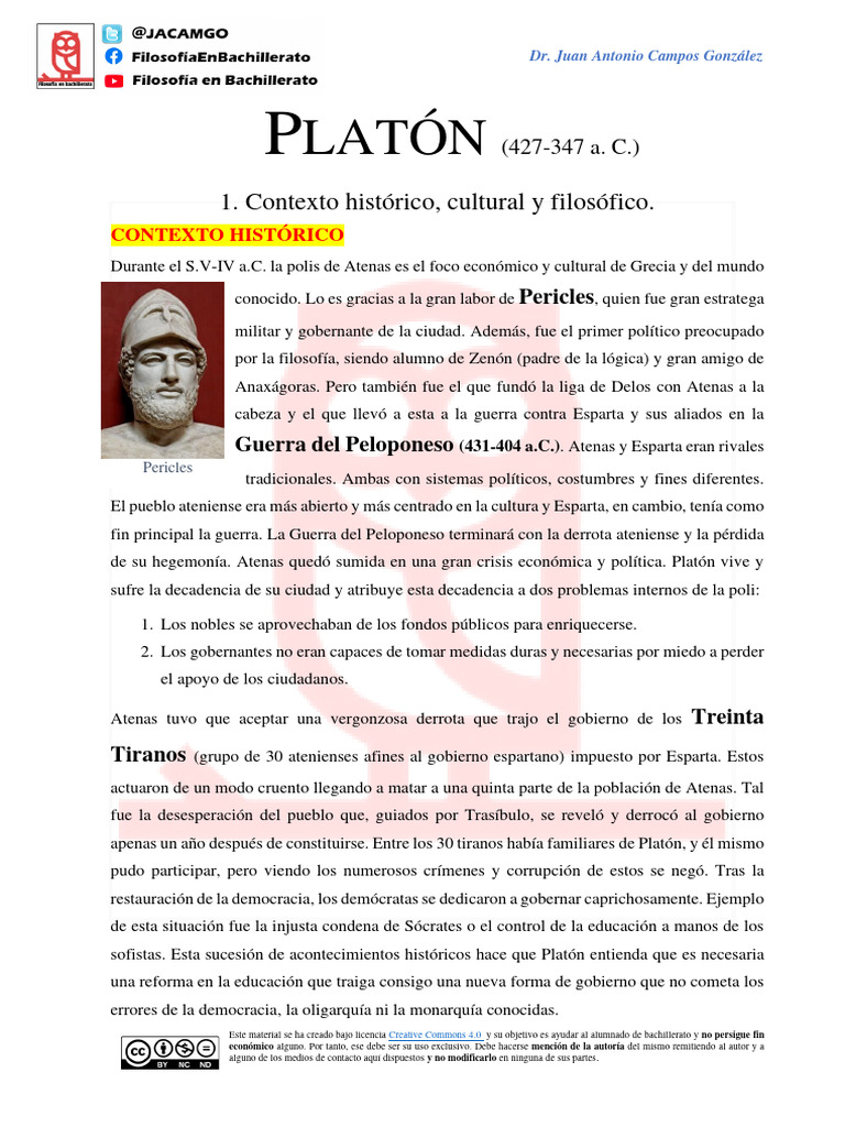 Contexto de Platón - FilosofiaEnBachillerato | PDF | Platón | Esparta