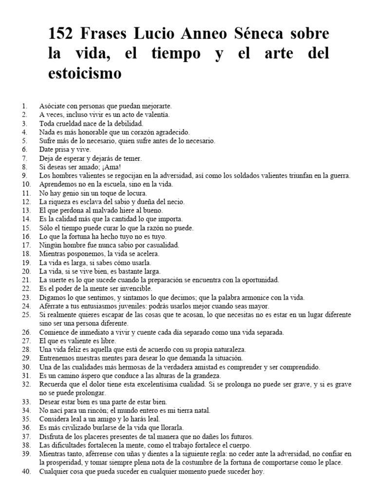 152 Frases Lucio Anneo Séneca Sobre La Vida | PDF | Séneca El Joven | Amor