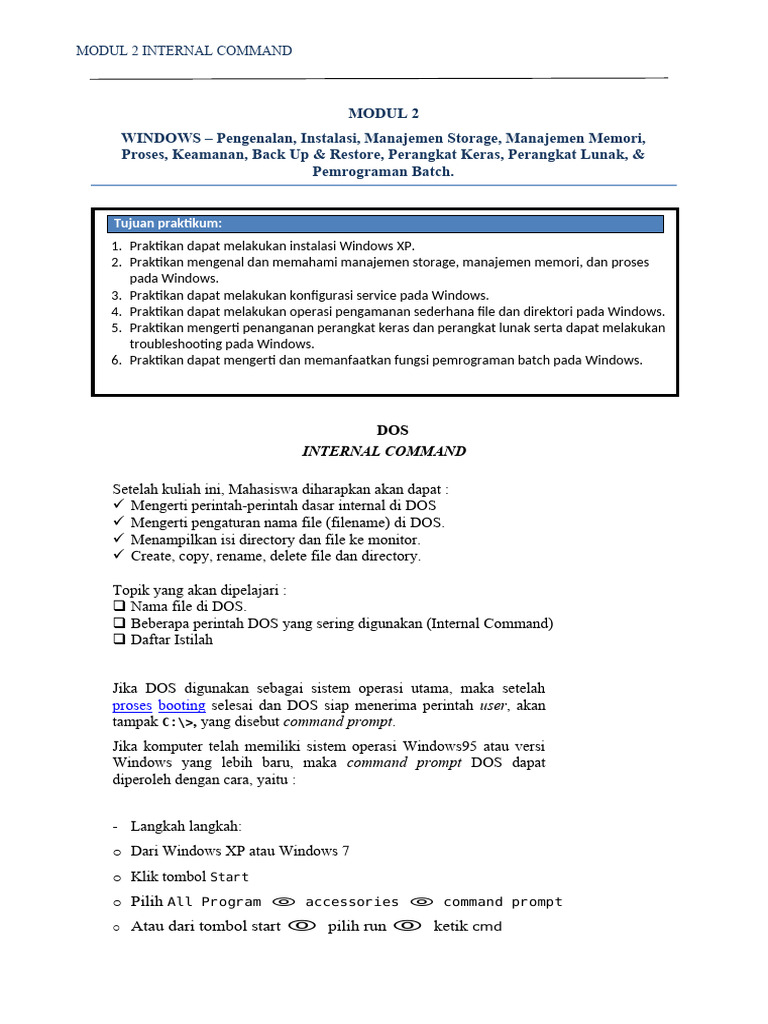 Modul 2 Internal Command | PDF
