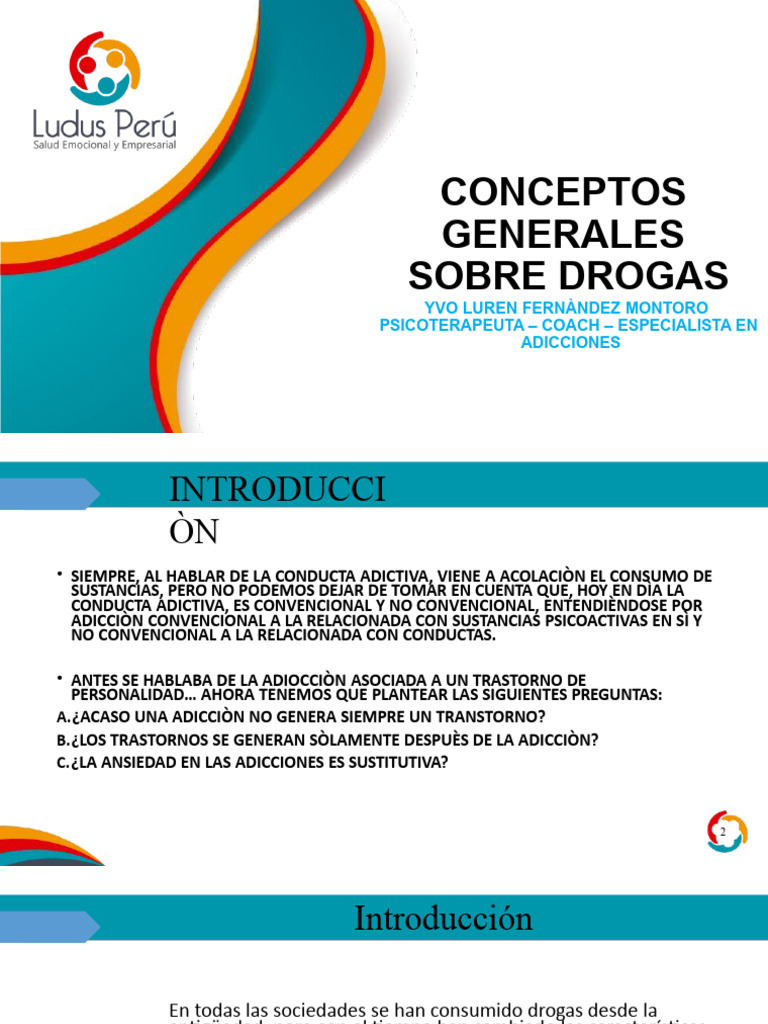 Conceptos Clave sobre Drogas y Adicciones | PDF | La dependencia de ...
