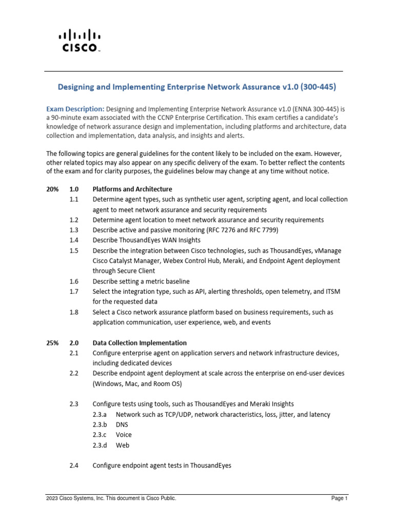 300 445 ENNA v1.0 | PDF | Computer Network | Network Congestion
