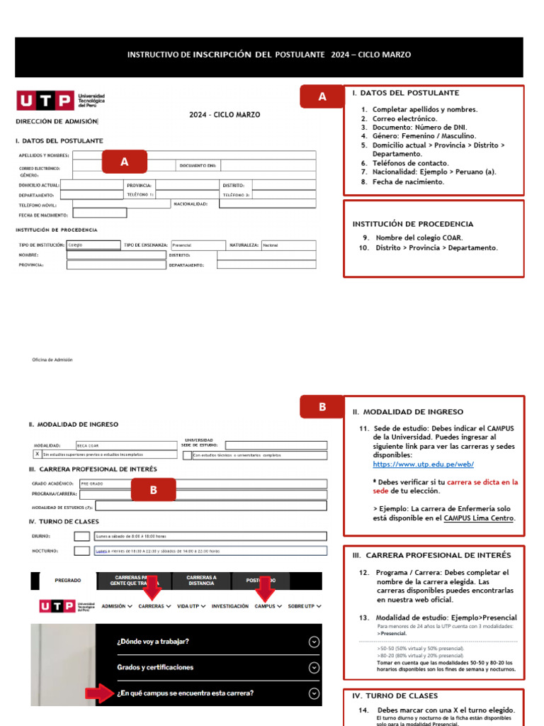 INSTRUCTIVO - Ficha de Inscripción | PDF