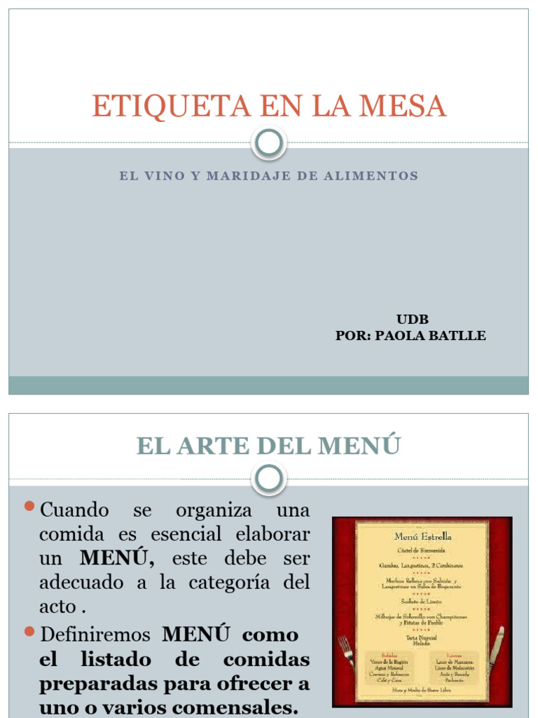 Maridaje y Menú: Guía de Protocolo | PDF | Vino | Alimentos