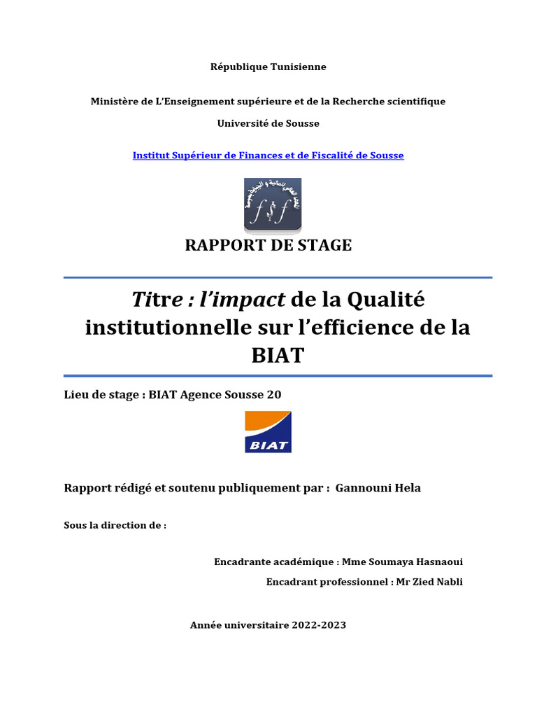 Impact de la qualité sur l'efficience BIAT | PDF | Économie