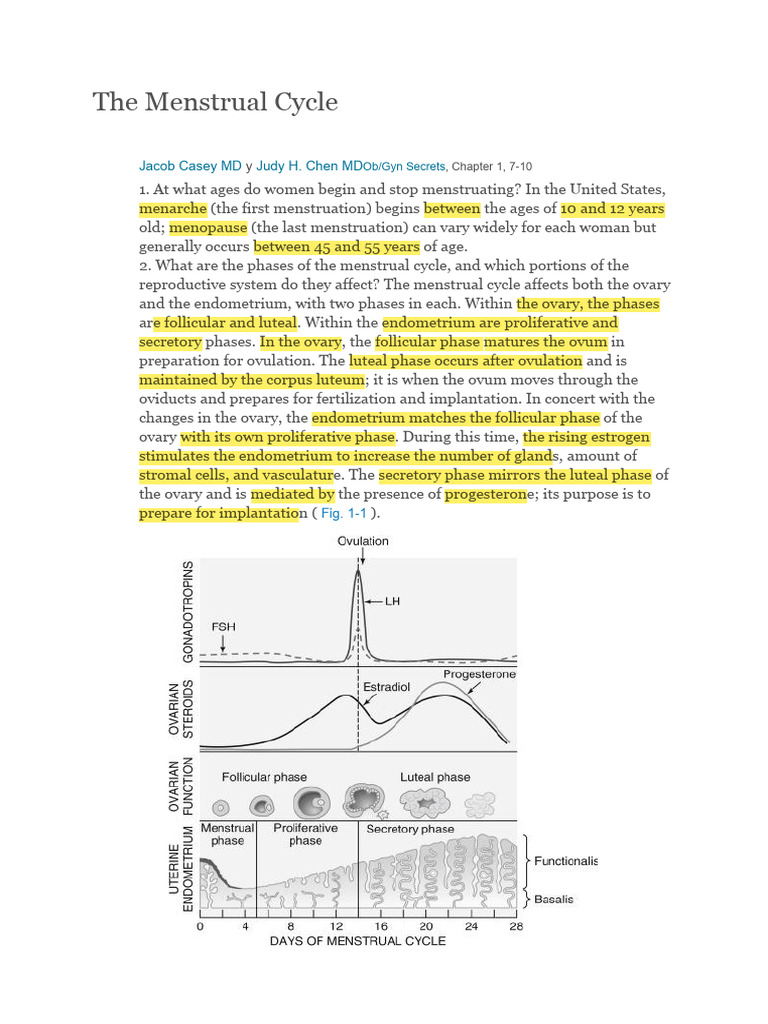 The Menstrual Cycle Ob - Gyn Secrets | PDF | Menstrual Cycle ...