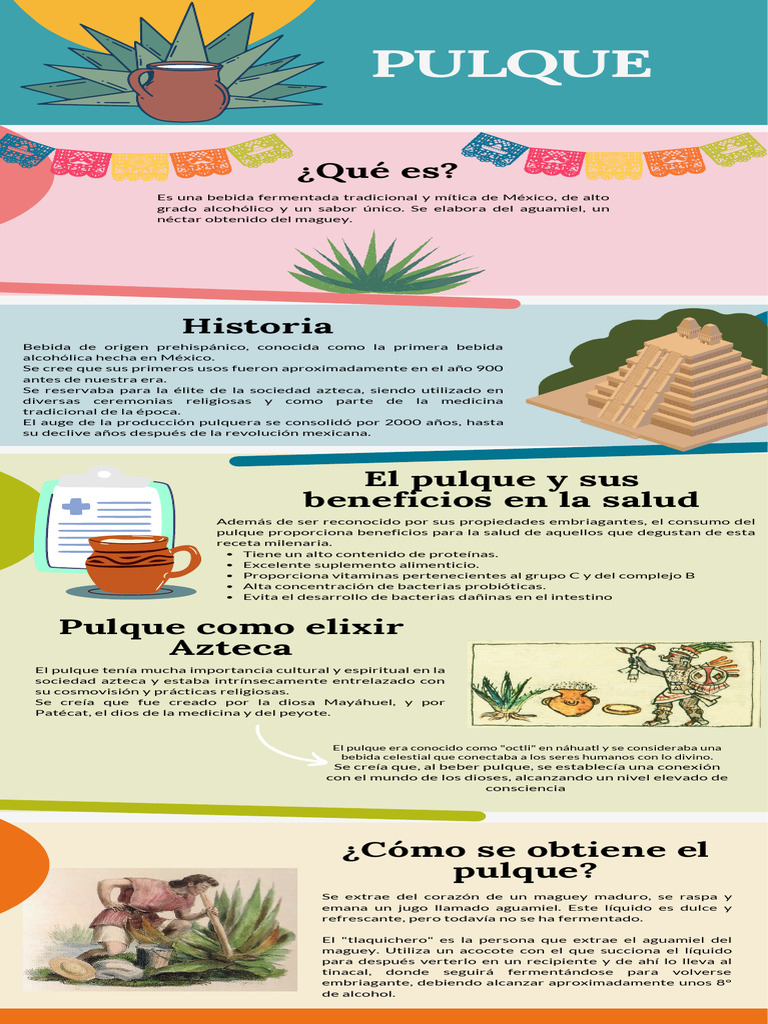 Infografía Pulque | Descargar gratis PDF | Bebida | Nutrición