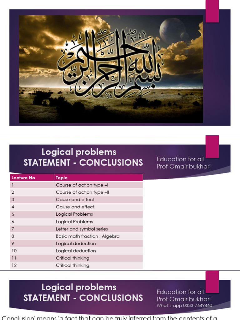 Logical Problems | PDF | Deductive Reasoning | Thought Logical Problems | PDF | Deductive Reasoning | Thought