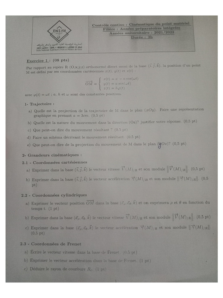 CC Mecanique Avec Correction | PDF