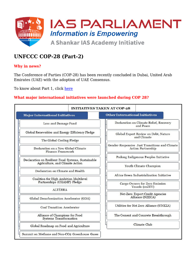 Unfccc Cop 28 Part 2 | PDF | Climate Change Mitigation | Low Carbon Economy