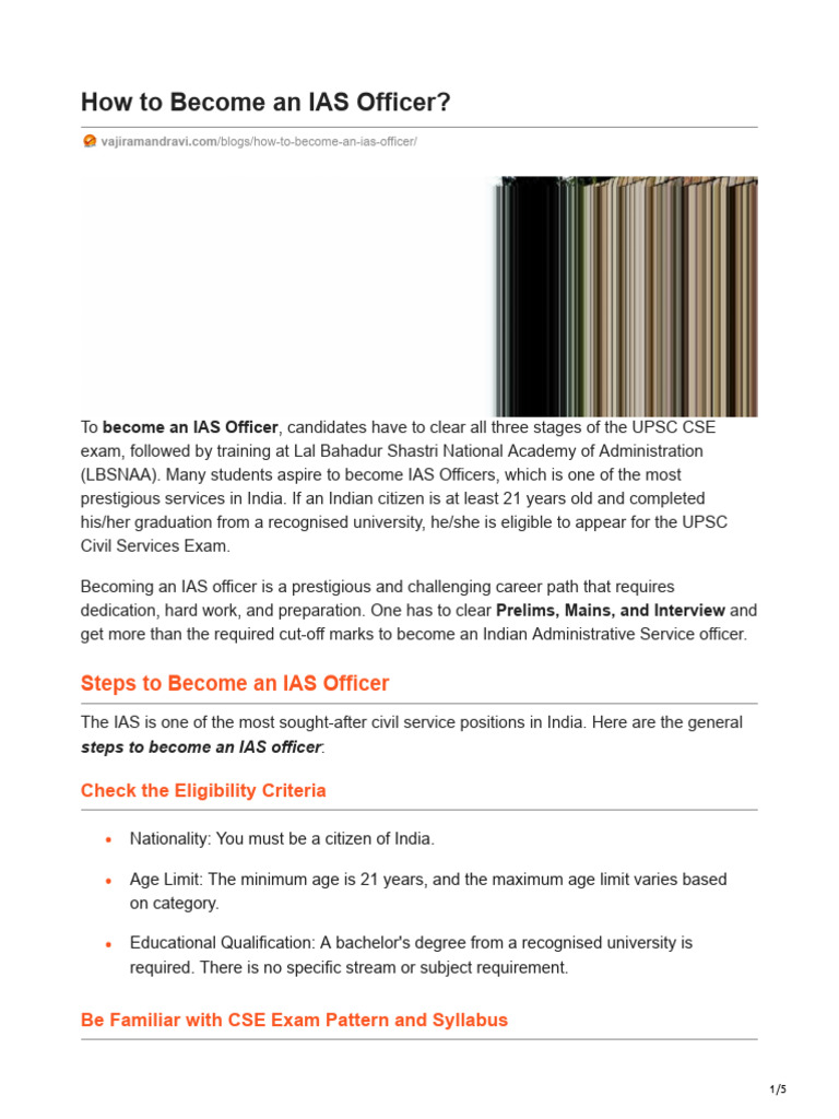 How To Become An IAS Officer | PDF | Qualifications