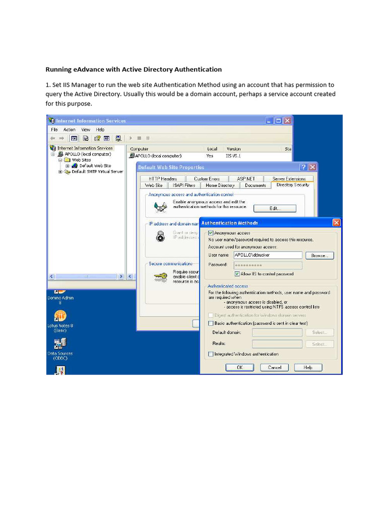 EAdvance Active Directory Authentication | PDF