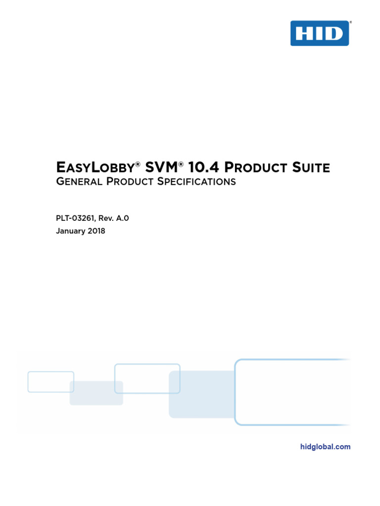 PLT-03261 A.0 - EasyLobby SVM 10.4 Visitor Management Product Suite ...