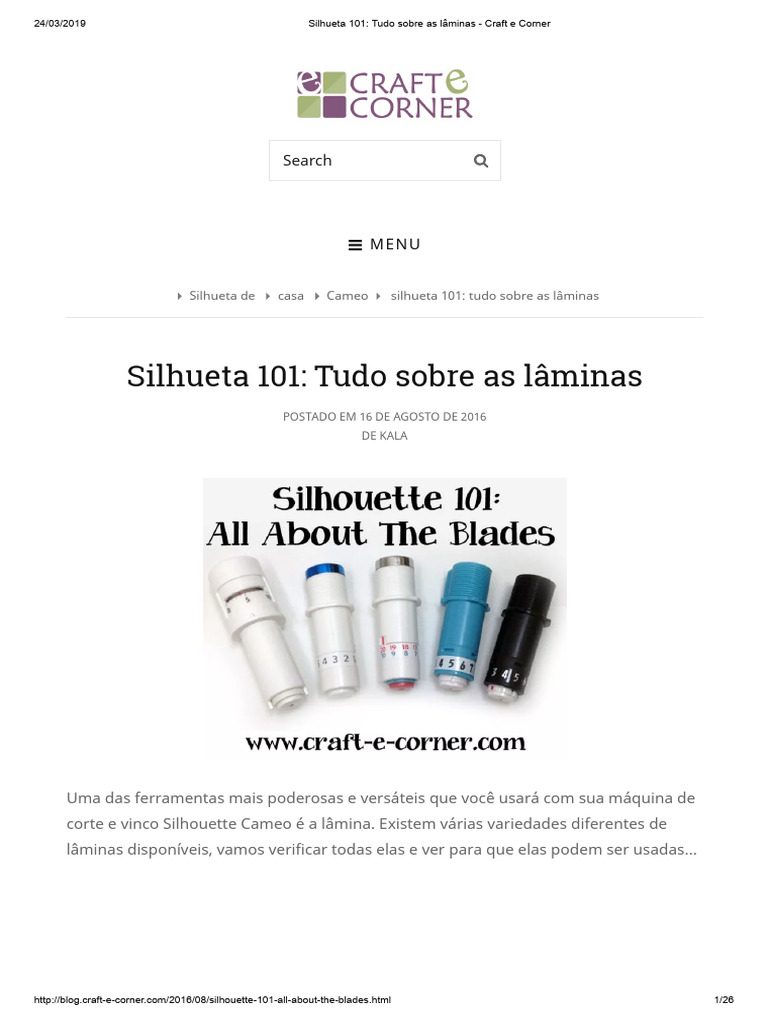 Silhueta 101 - Tudo Sobre As Lâminas - Craft e Corner | PDF