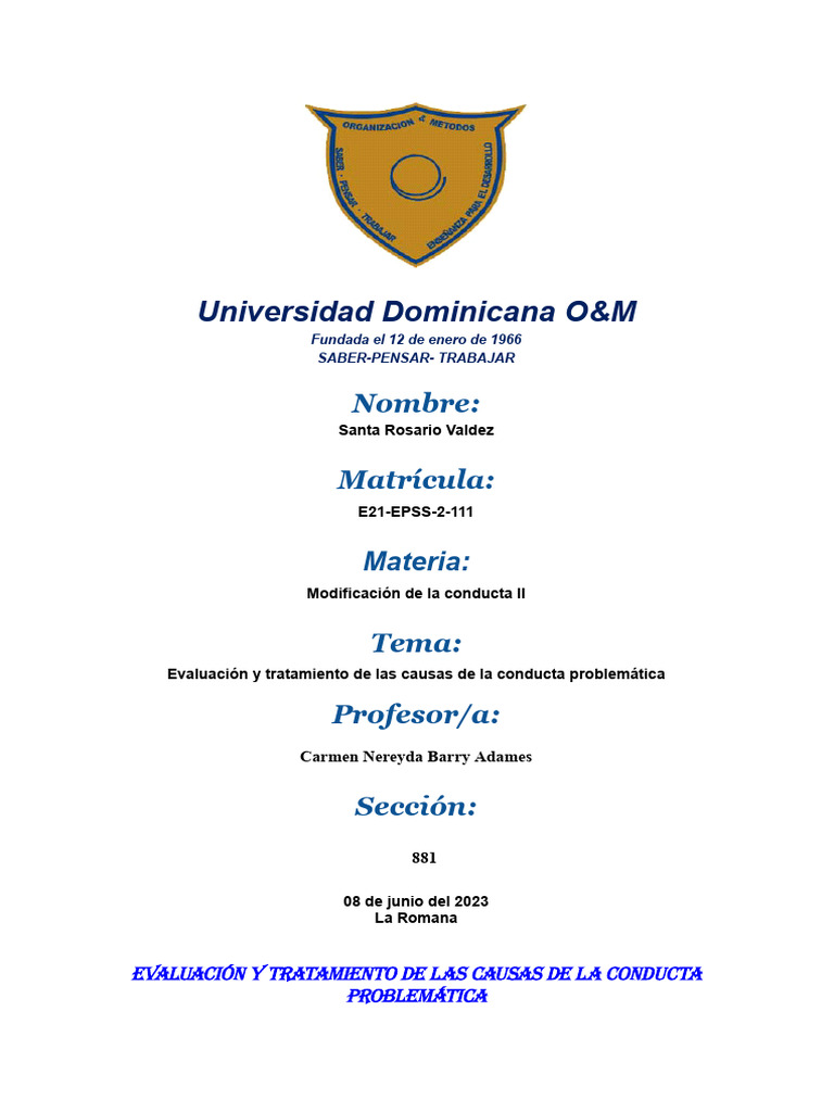 Conducta Problem - Tica | PDF | Las emociones | Comportamiento