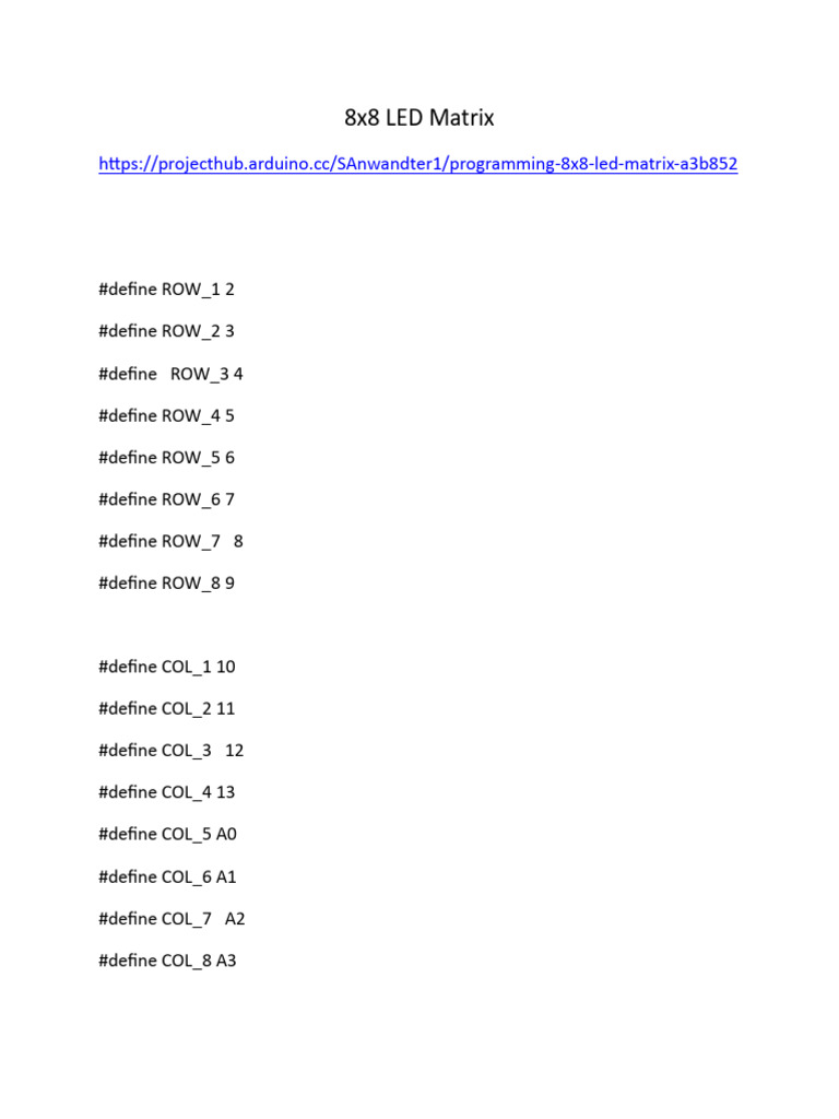 8x8 LED Matrix | Download Free PDF | Computer Engineering | Computing