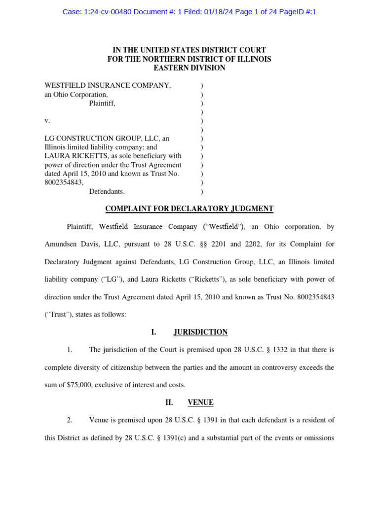 Ricketts- Insurance is Plaintiff | PDF | Insurance | Legal Liability